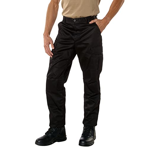 Rothco Tactical BDU Pants Mens Utility Hiking Workwear Cargo Pants, Black, Large