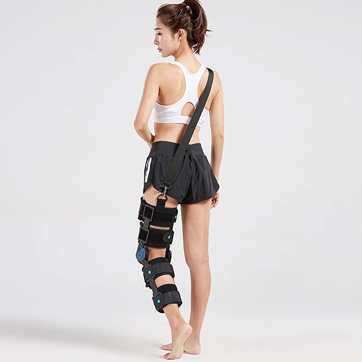 TSUSF Articulated Knee Brace With Splint Knee Joint Fixation Brace Orthosis For Arthritis Postoperative Knee Injury Recovery (Size : Large)