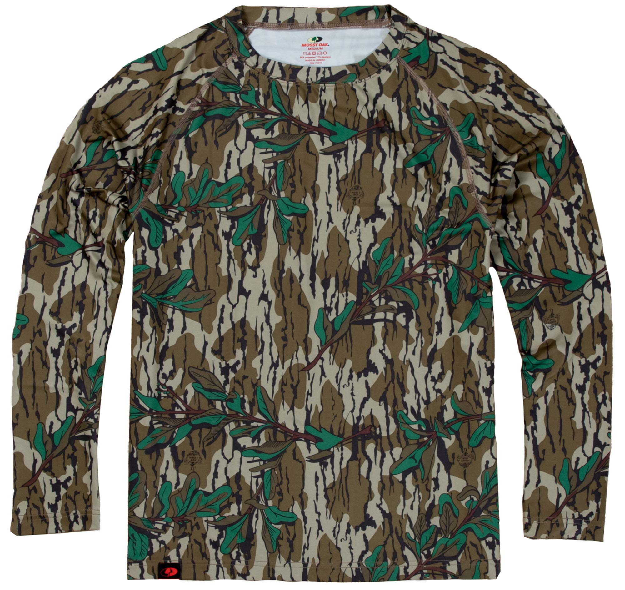 Mossy Oak Men's Standard Hunting Shirt Camo Clothes Long Sleeve, Greenleaf, 2X