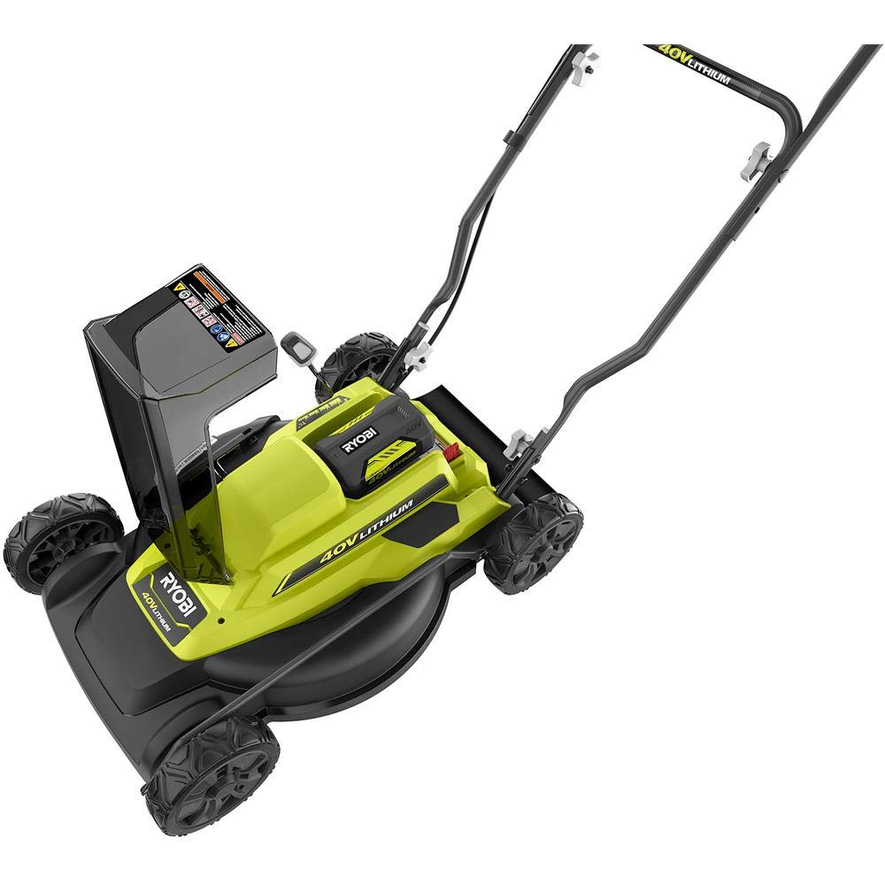 RYOBI RY401100-Y 18 in. 40-Volt 2-in-1 Lithium-Ion Cordless Battery Walk Behind Push Mower 4.0 Ah Battery/Charger Included