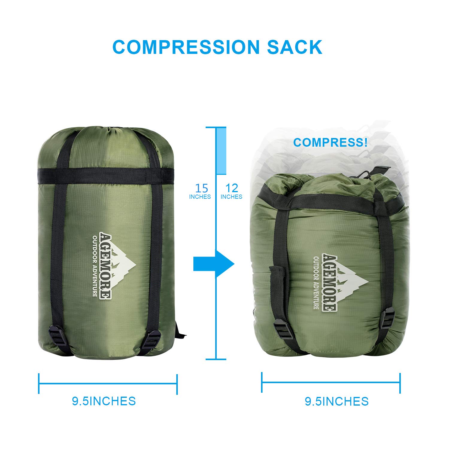 Mummy Sleeping Bag with Composite Fiber Heating Plate, Compression Sack for 3-4 Season Lightweight, Water Resistant & Warm for Camping, Hiking, Traveling and Outdoors(Power Bank NOT Included)