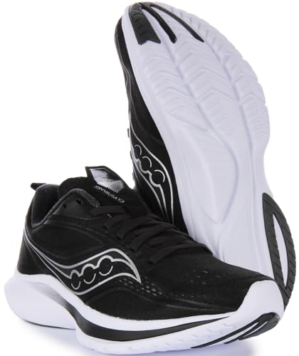 Saucony Women's Kinvara 13 Running Shoe, Black/Silver, 8