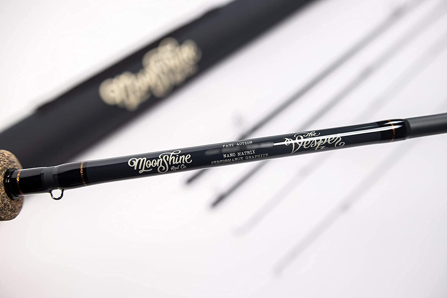 Moonshine Rod Co. Fly Fishing Rod with Carrying Case and Extra Rod Tip Section Fast Action, The Outcast II, 9wt 9'