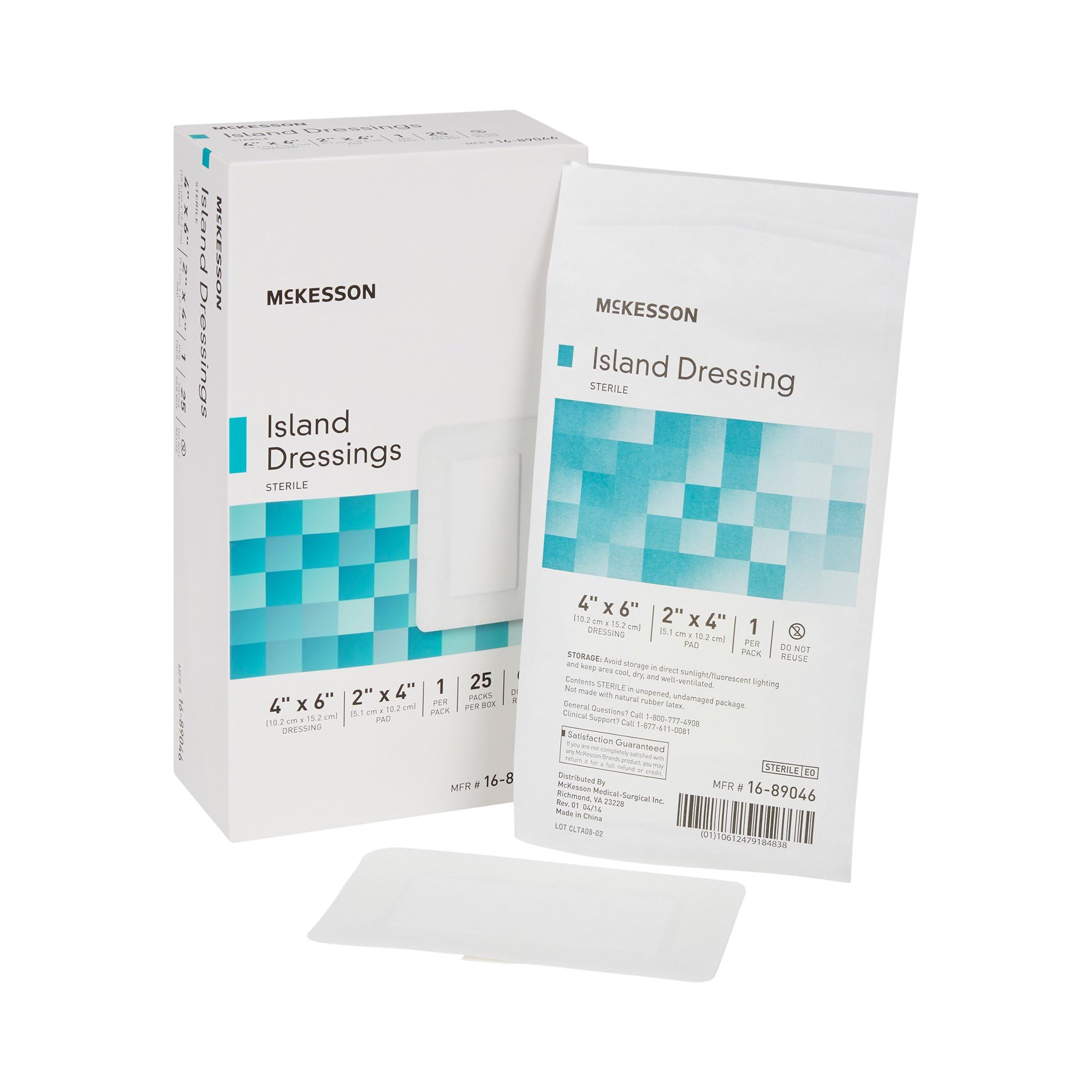 McKesson Island Dressing, Sterile, Polypropylene/Rayon, 4 in x 6 in, 25 Count, 1 Pack