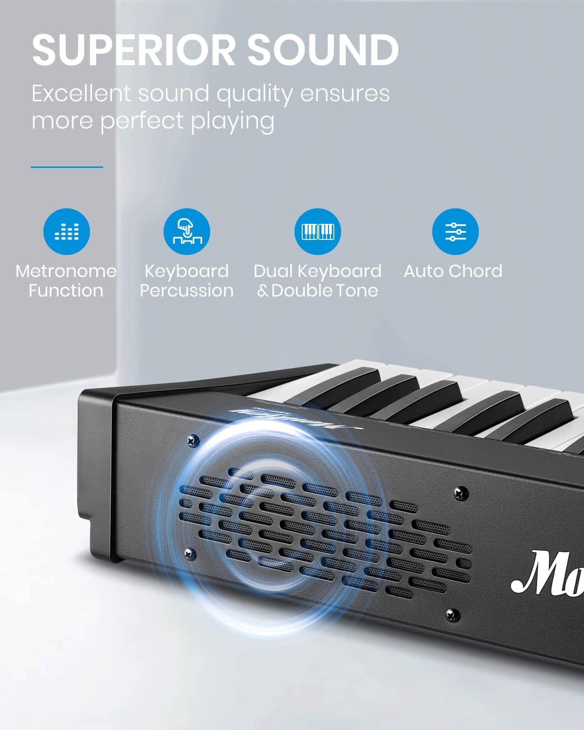 Moukey Beginner 88 Key Full-Size Semi-Weighted Electric Keyboard, MEP-110 Digital Piano+ Stand