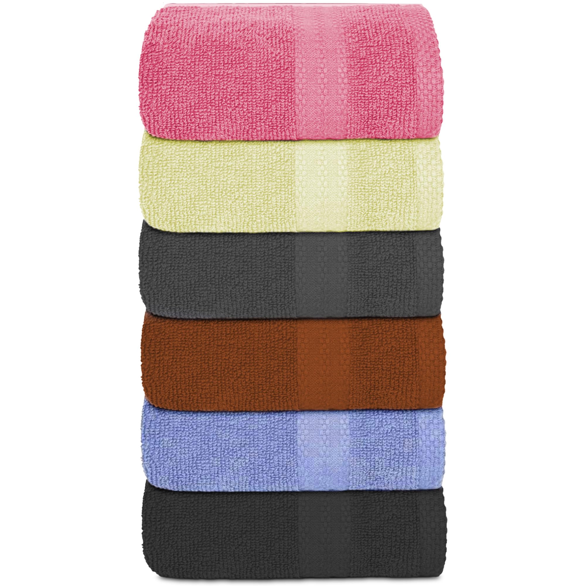 QUBA LINEN 6 Pack Premium Hand Towels Set, (16 x 28 inches) Cotton, Ultra Soft and Highly Absorbent Towels for Bathroom, Gym, Shower, Hotel, and Spa
