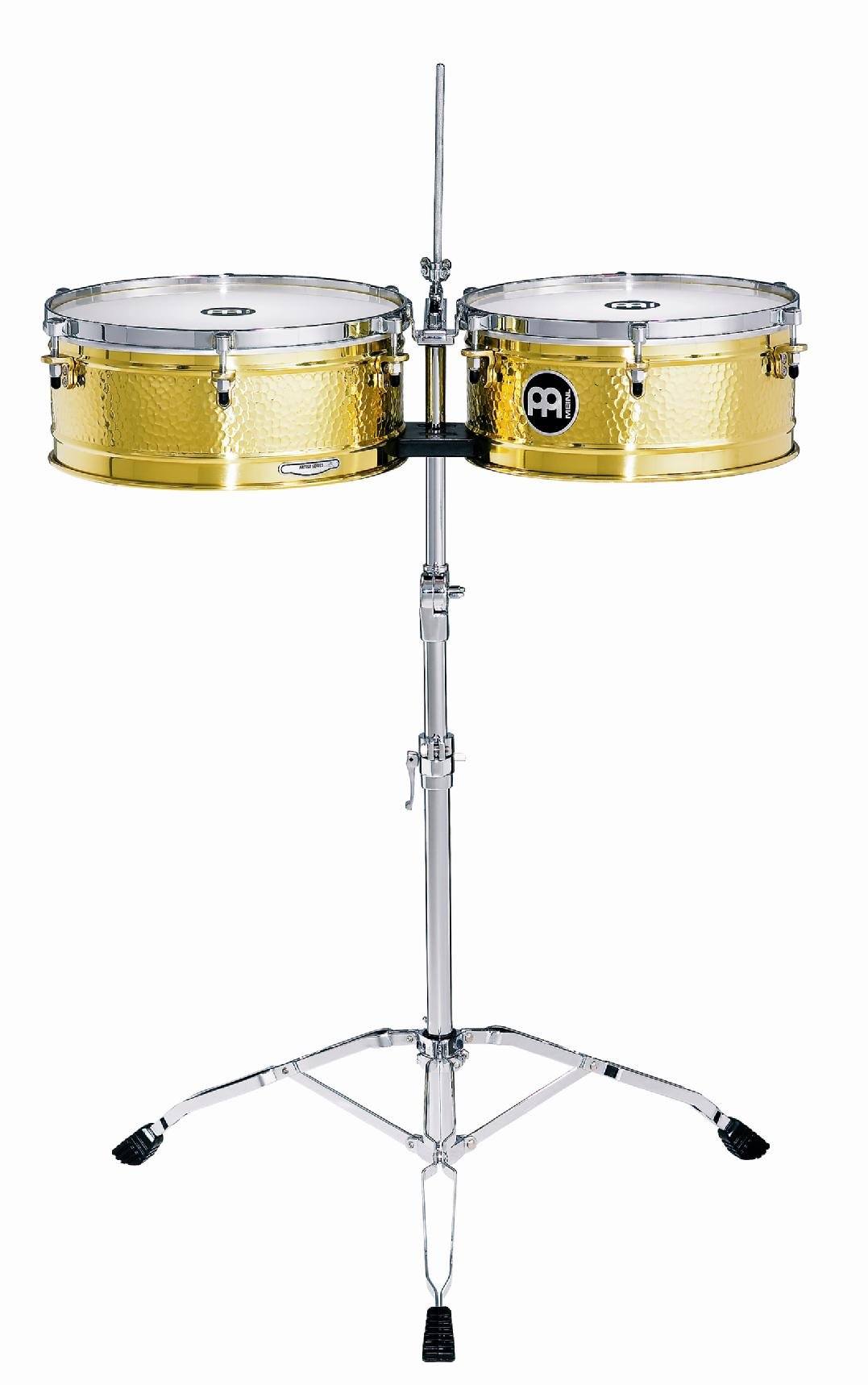 Meinl Percussion LC1BRASS Artist Series Luis Conte Signature Solid Brass Timbales, 14-Inch and 15-Inch