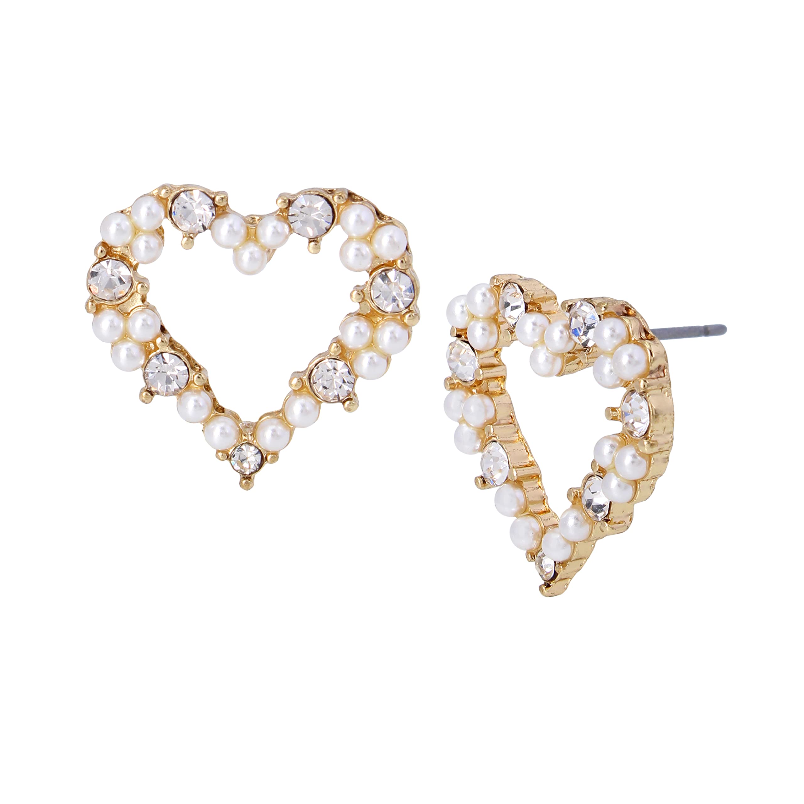 Steve Madden Heart Button Earrings