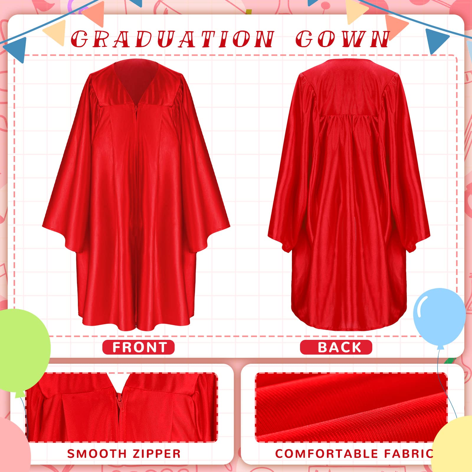 Sureio 6 Pcs Kindergarten Preschool Graduation Cap and Gown with 2024 Tassel Graduation Stole Certificate for Toddler Kids(Navy Blue, Medium)