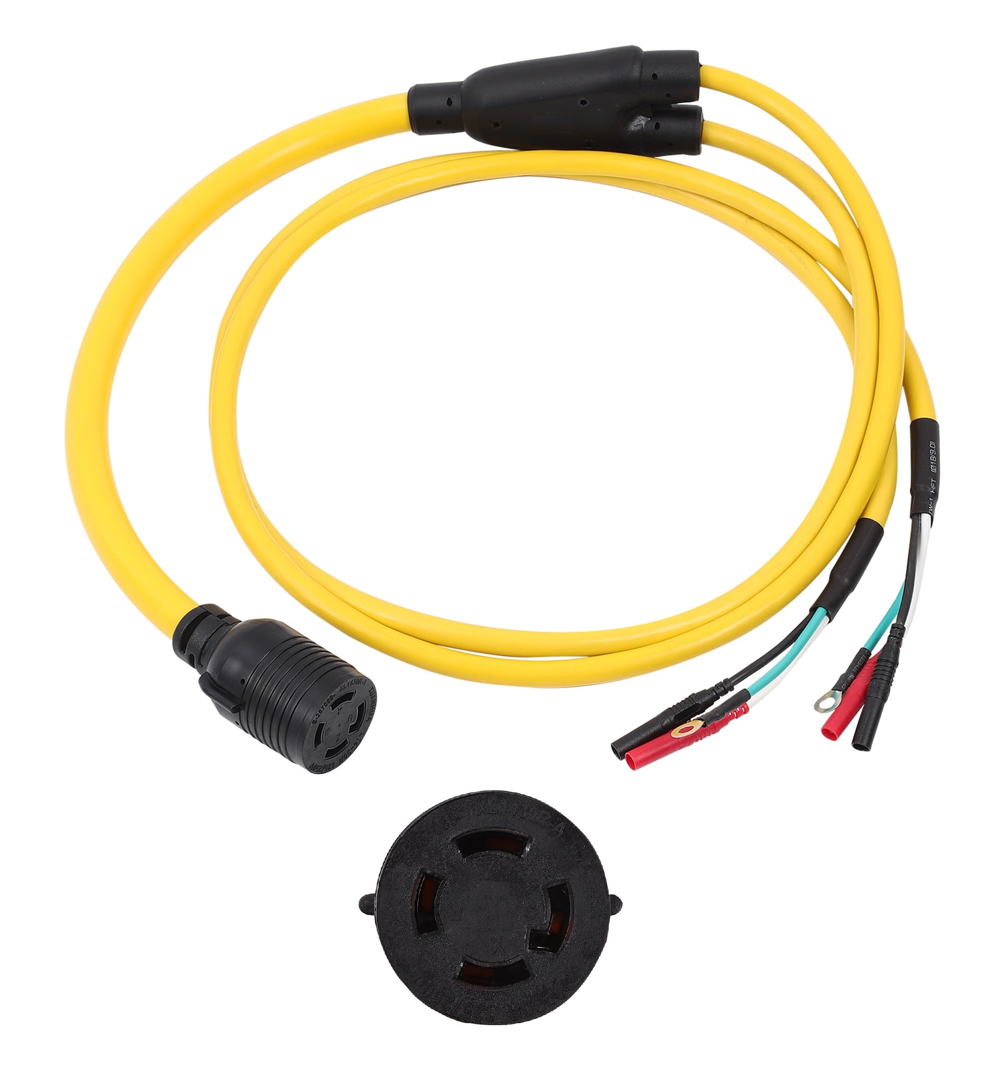 Round Plug Lantern Head to L14-30R 4 Prong Receptacle 120V 30 Amp 6FT Generator Inverter Generator Parallel Cord Cable Kit