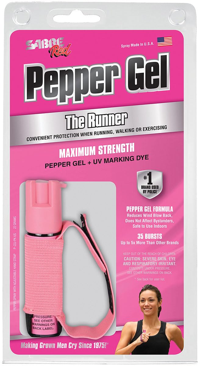 Sabre Maximum Strength Red Pepper Gel with UV Marking Dye and Adjustable Strap Runner Series