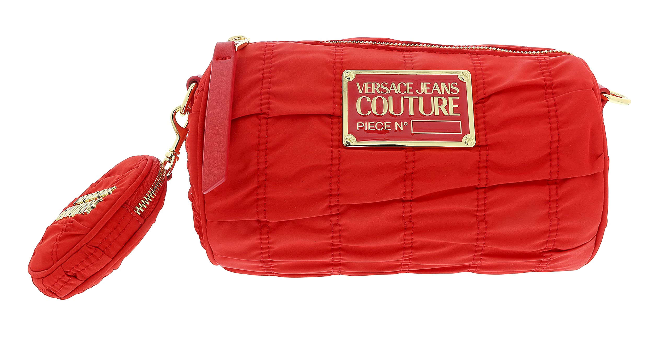 Versace Jeans Couture Red Small Pouch Nylon Crossbody Bag with Coin Purse for womens
