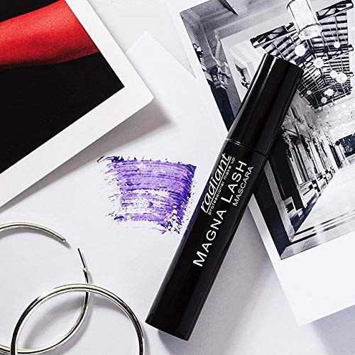 Radiant Professional Magna Lash Mascara, Volume and Curl, Silicone Brush, Deep Color, Smudge Proof, Lengthening Lashes, Cruelty Free, Natural Wax For Healthy Eyelashes, 0.43 ounces, Violet