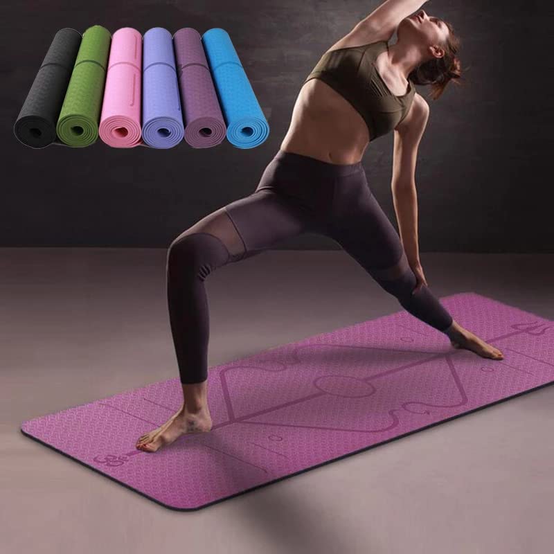 Thick yoga mat for gym home floor , thigh foam roller meditation cushion exercise mats cheap 72"X24" Large floor yoga mat (Pink)