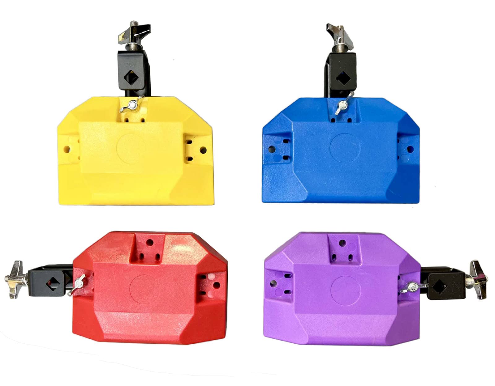 TUOREN Jam Drum Block Latin Percussion Musical Instrument Plastic with 3 Sided Mount Medium Pitch (Purple)