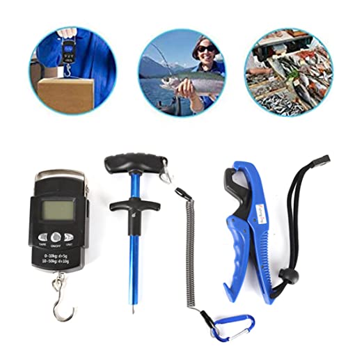 Tuimiyisou Fish Hook Remover Combo Kit Digital Fish Scale Handheld Electronic Floating Fish Clamp Fishing Lanyard Hook Removal Kit Blue 1 Set Fishing Accessories-Tools