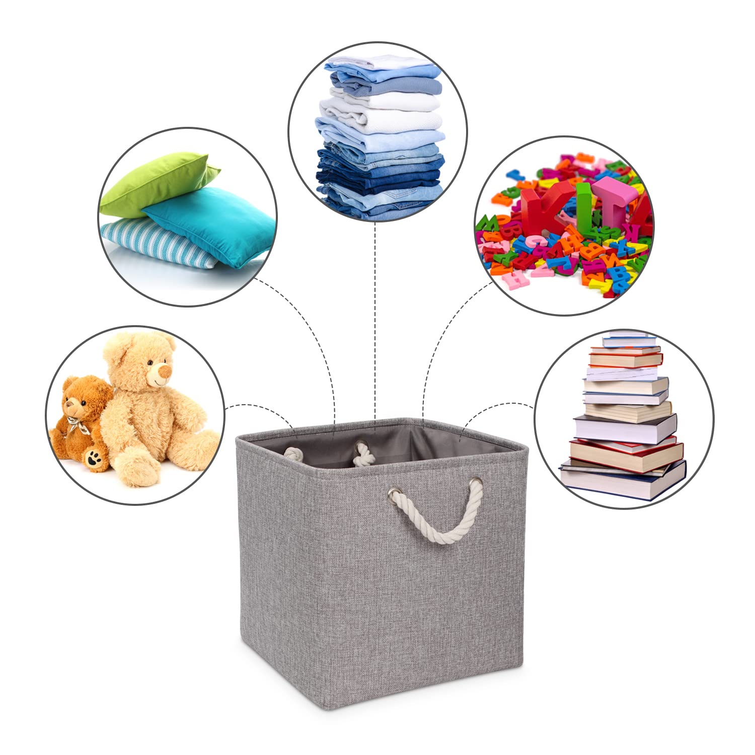 Syeeiex Storage Bins,[3-Pack] 13x13x13 Storage Cube Bins,Collapsible Storage Cubes, Storage Baskets, Storing Cloths, Books on Bedroom or Living Room