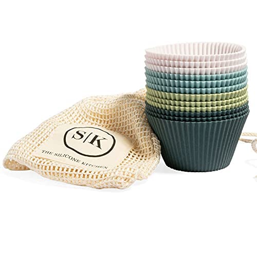 The Silicone Kitchen Reusable Silicone Baking Cups - The Signature Collection Bundle, Non-Toxic, BPA Free, Dishwasher Safe (24 Regular, 12 Jumbo, 24 Mini))
