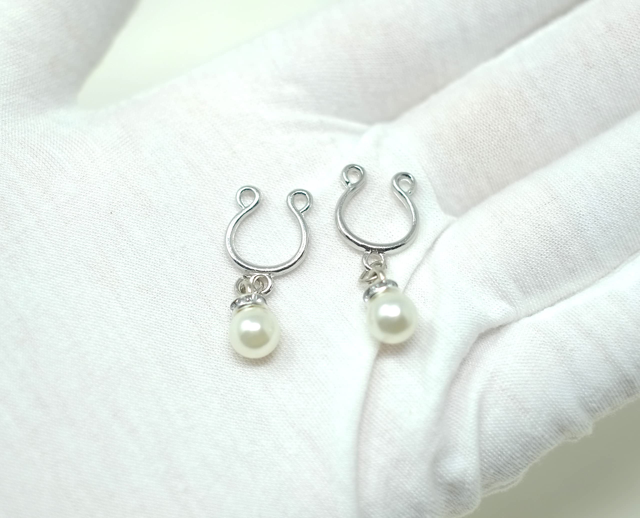 ShowJade Peal Non Piercing Nipple Clamps Clips On Ring Fashion Sexy Breasts Nipple Jewelry
