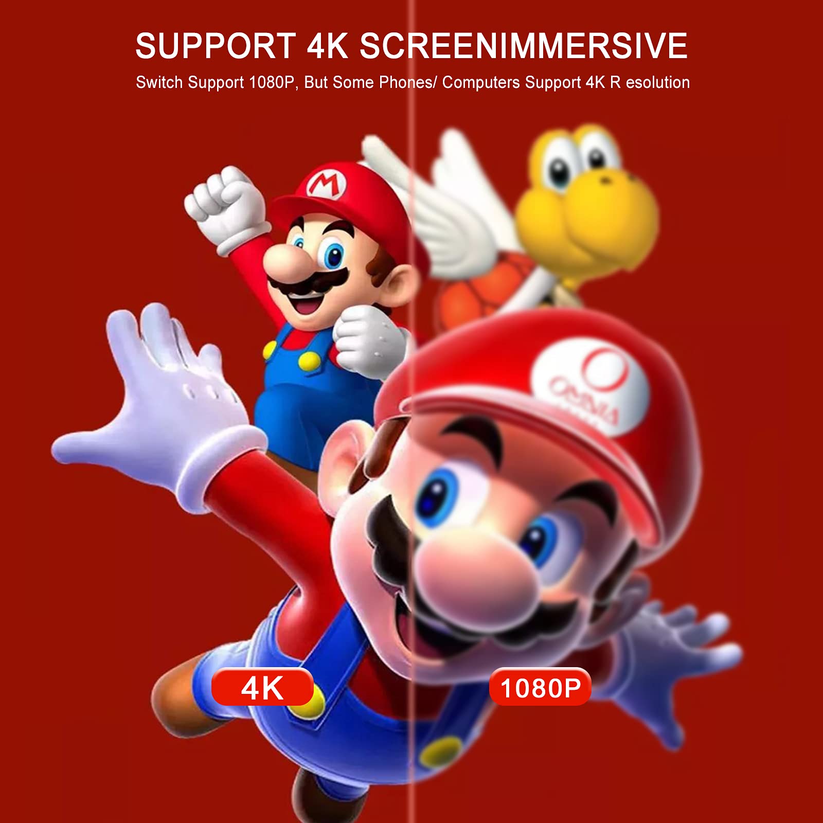 Tlsdosp USB C to HDMI Adapter for Nintendo Switch (Red)