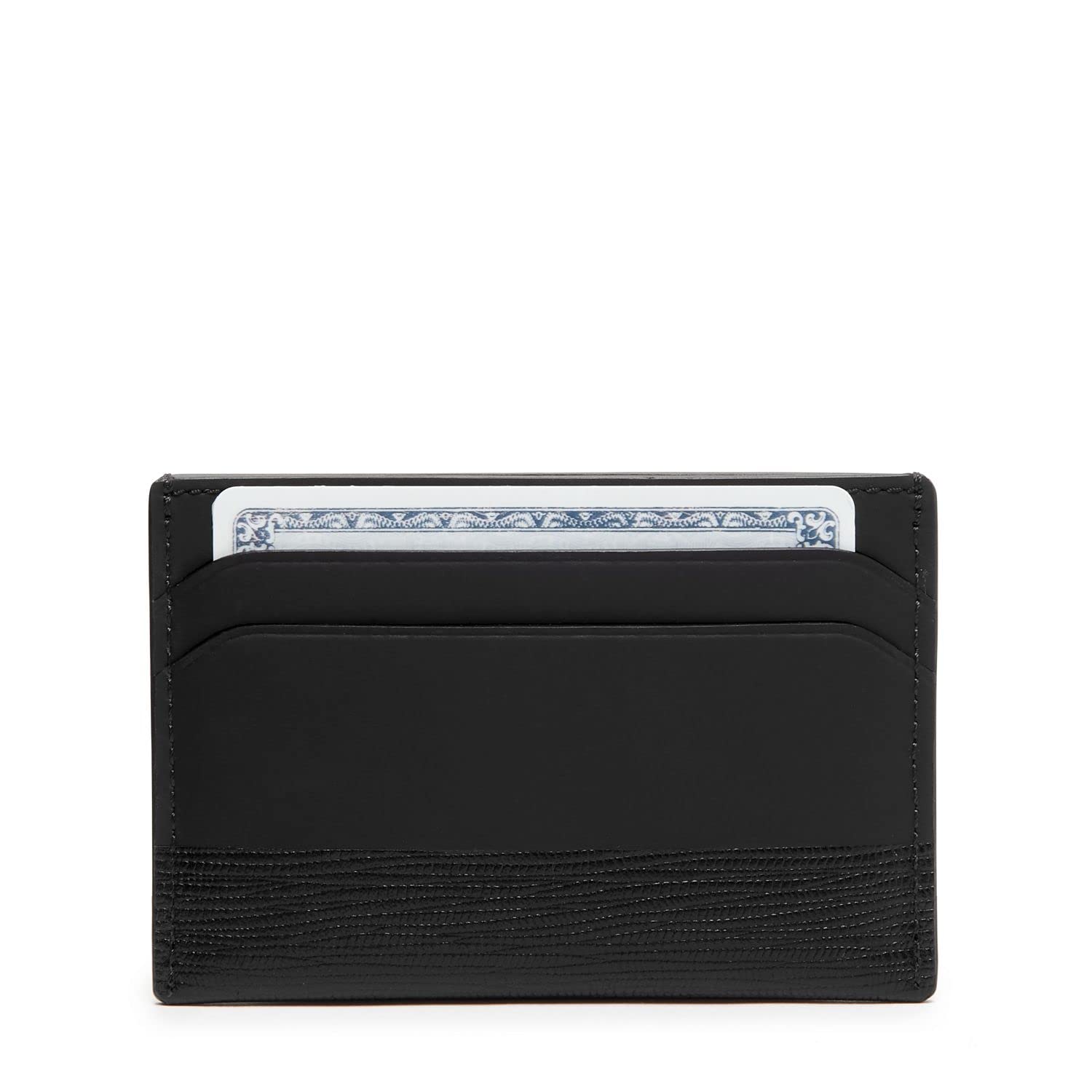 TUMI - Nassau Slim Card Case - Slim Wallet Card Holder for Men & Women - Thin Wallet - Soft Nappa Leather Material - Black/Black
