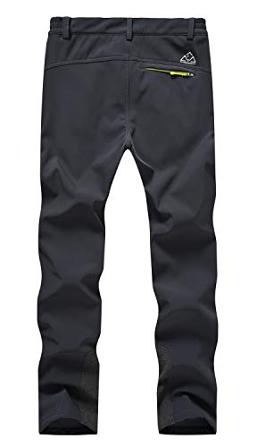 Rdruko Women's Outdoor Hiking Pants Waterproof Snow Ski Snowboard Softshell Fleece Insulated Winter Pants(Black, US S)