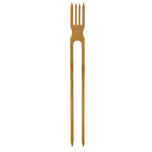 Restaurantware 10 Inch All-In-One Chopsticks With Fork 100 Multi-Functional Chopstick Utensil Combo - Durable Sustainable Bamboo Fork Chopsticks For Home Travel Or Take Out