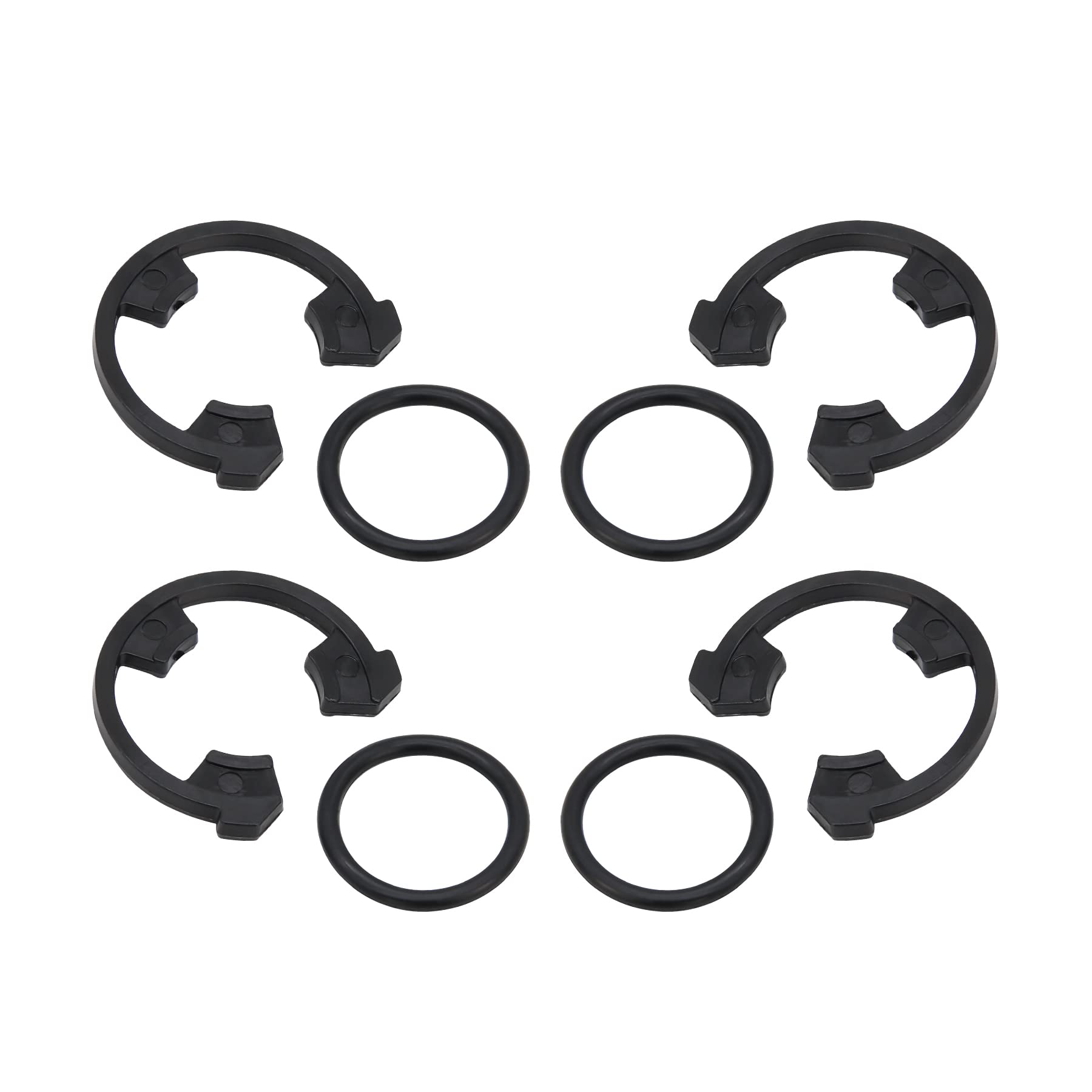 RURBRIN (4+4PCS) 3/4" Water Softener Clip and O-Ring Kit Compatible with GE Kenmore Eco Pure Eco Water Softener, Replace Parts for 7116713 and 7170288