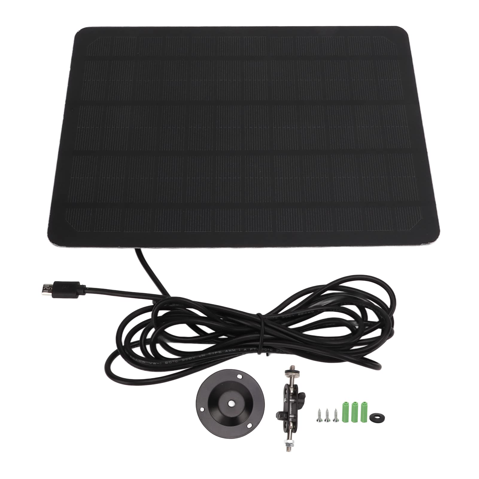 Uxsiya Solar Generator Panel, 10W Waterproof Monocrystalline PET Uninterrupted Charging Durable Outdoor Solar Panel for Security Camera