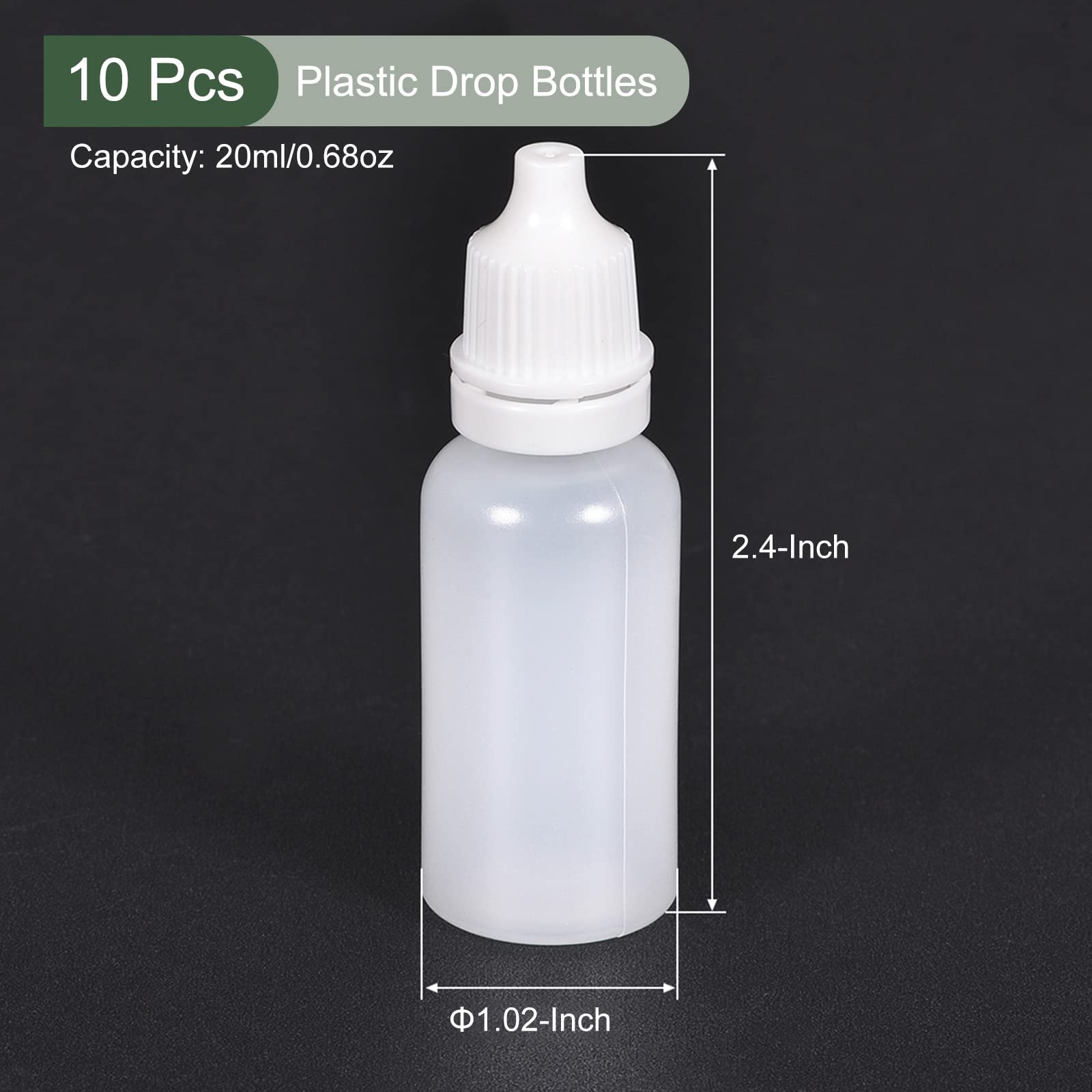 YOKIVE 10 Pcs Empty Squeezable Dropper Bottle | Manual Control Liquids Flow, Great for Dispensing Liquids(White,20ml)