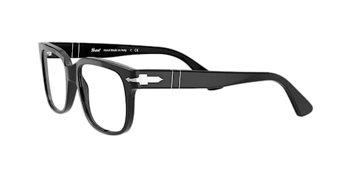 Persol PO3252V Square Prescription Eyewear Frames, Black/Demo Lens, 52 mm