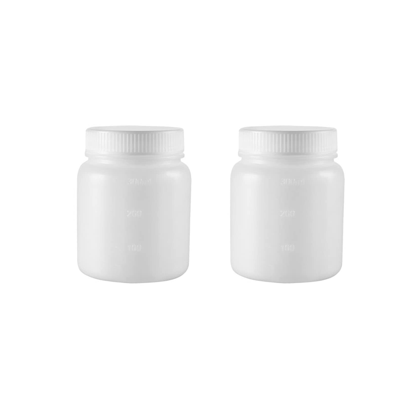 YOKIVE 2 Pcs Chemical Storage Bottle, Wide Mouth Containers with Scale | Reagent Sample Sealing, Great for Laboratory, Store, Factory (White, 2000-ML)