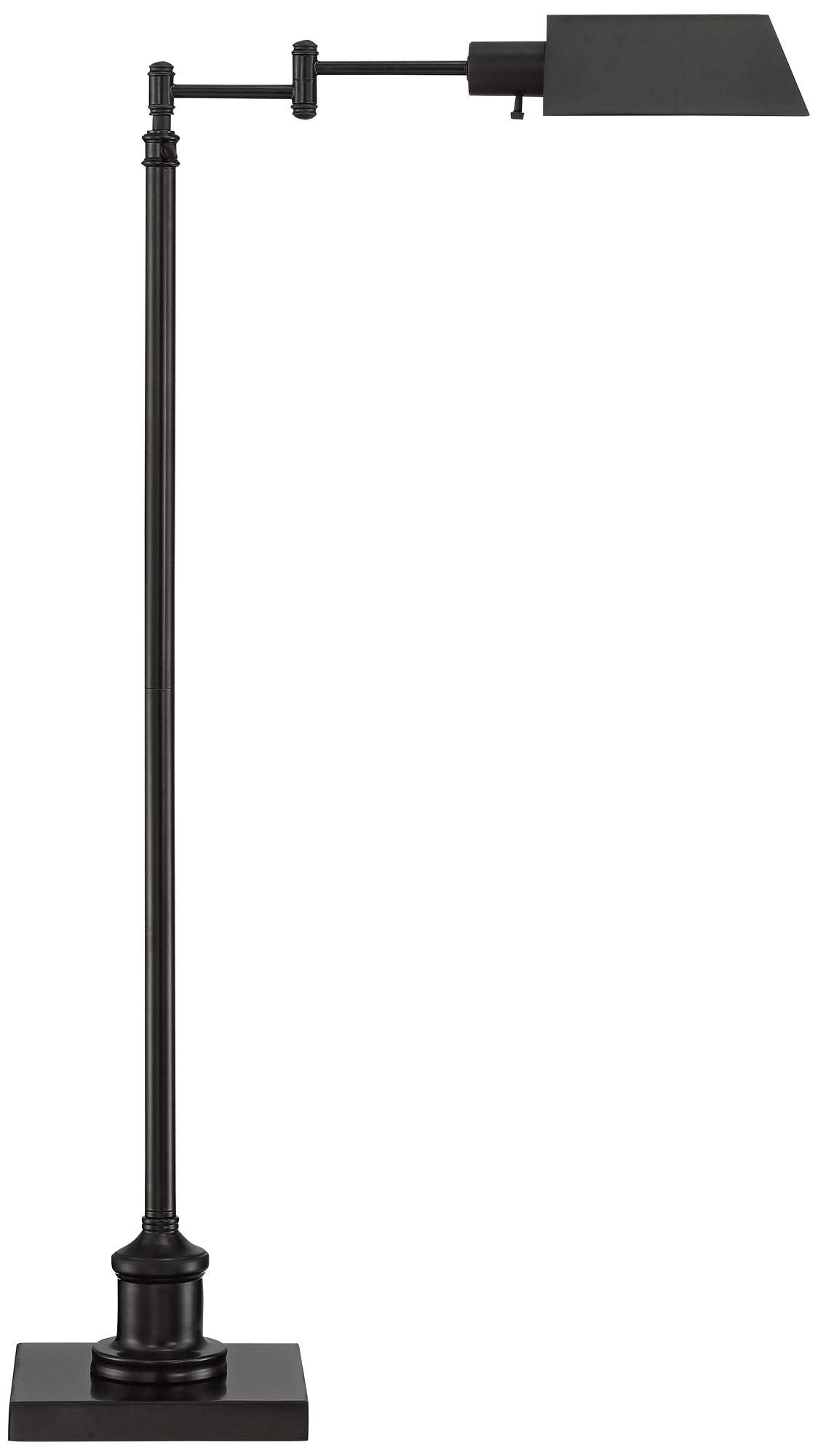 Regency Hill Jenson Traditional Adjustable Pharmacy Floor Lamp Standing Base Swing Arm 54" Tall Dark Bronze Metal Bright Downward Light for Living Room Reading House Bedroom