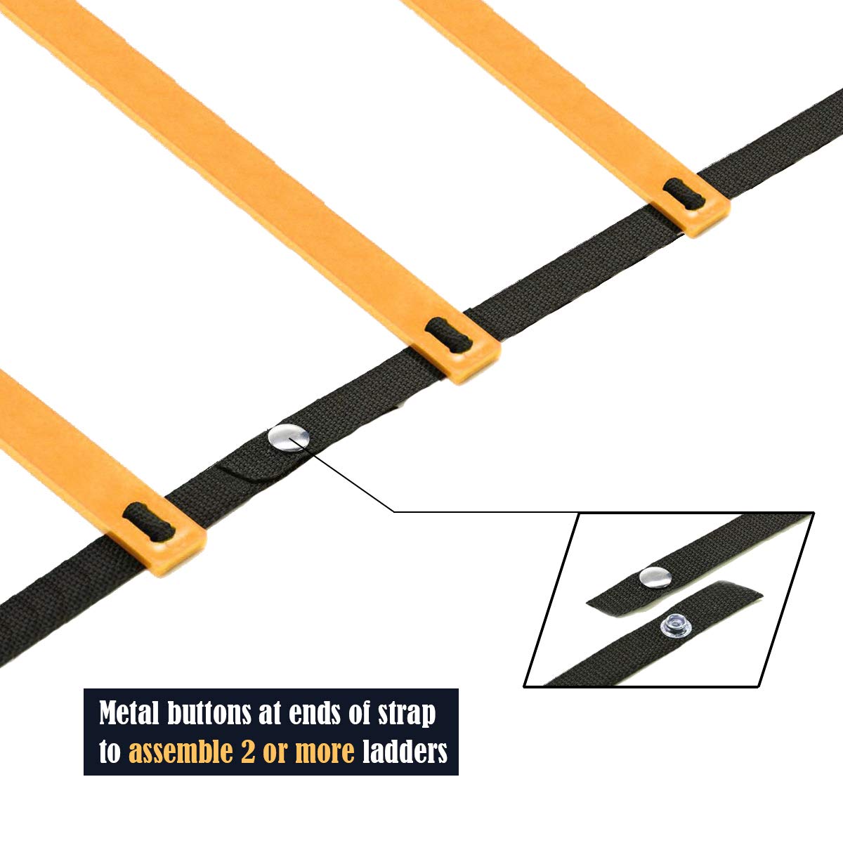 Luniquz Agility Ladder Set, 20FT Speed Training Drill Ladder with 12 Adjustable Rungs, Plus 12 Drill Cones for Soccer,Football,Sports Training - includes Carry Bag
