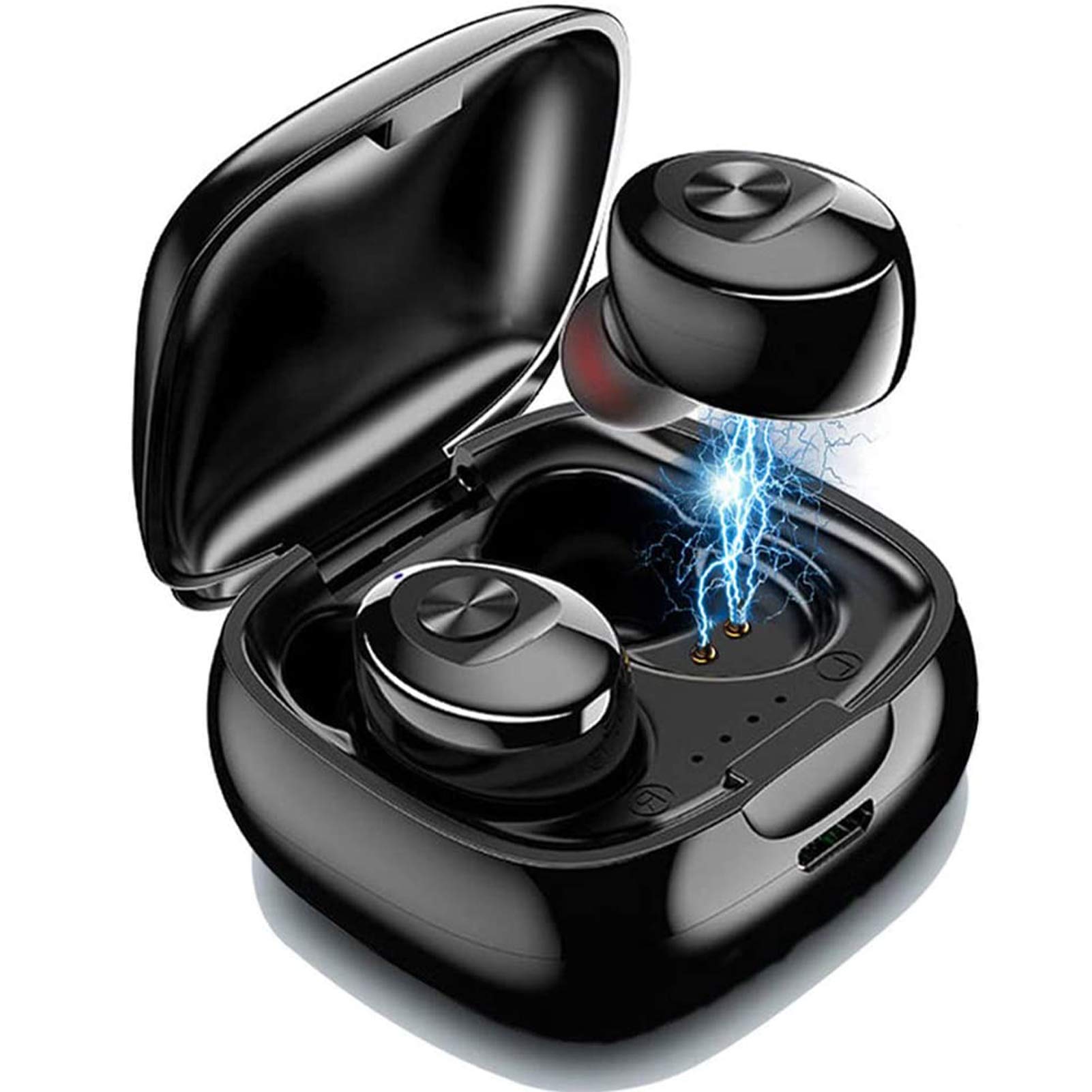 Mini Bluetooth Earbud,IULONEE Wireless Sport Earphone Portable Earpiece Small Invisible Headphone IPX5 Waterproof HiFi 3D Stereo Car Bluetooth Headset with Microphone for Cell Phone (1 Pair,Black)