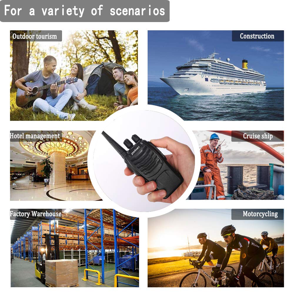 pxton 20 Pack walkie talkies Long Range with Headphone,walkie talkies for Adults,Handheld Portable Two Way Radios walkie Talkie Rechargeable Include Li-ion Battery and Charger Dock