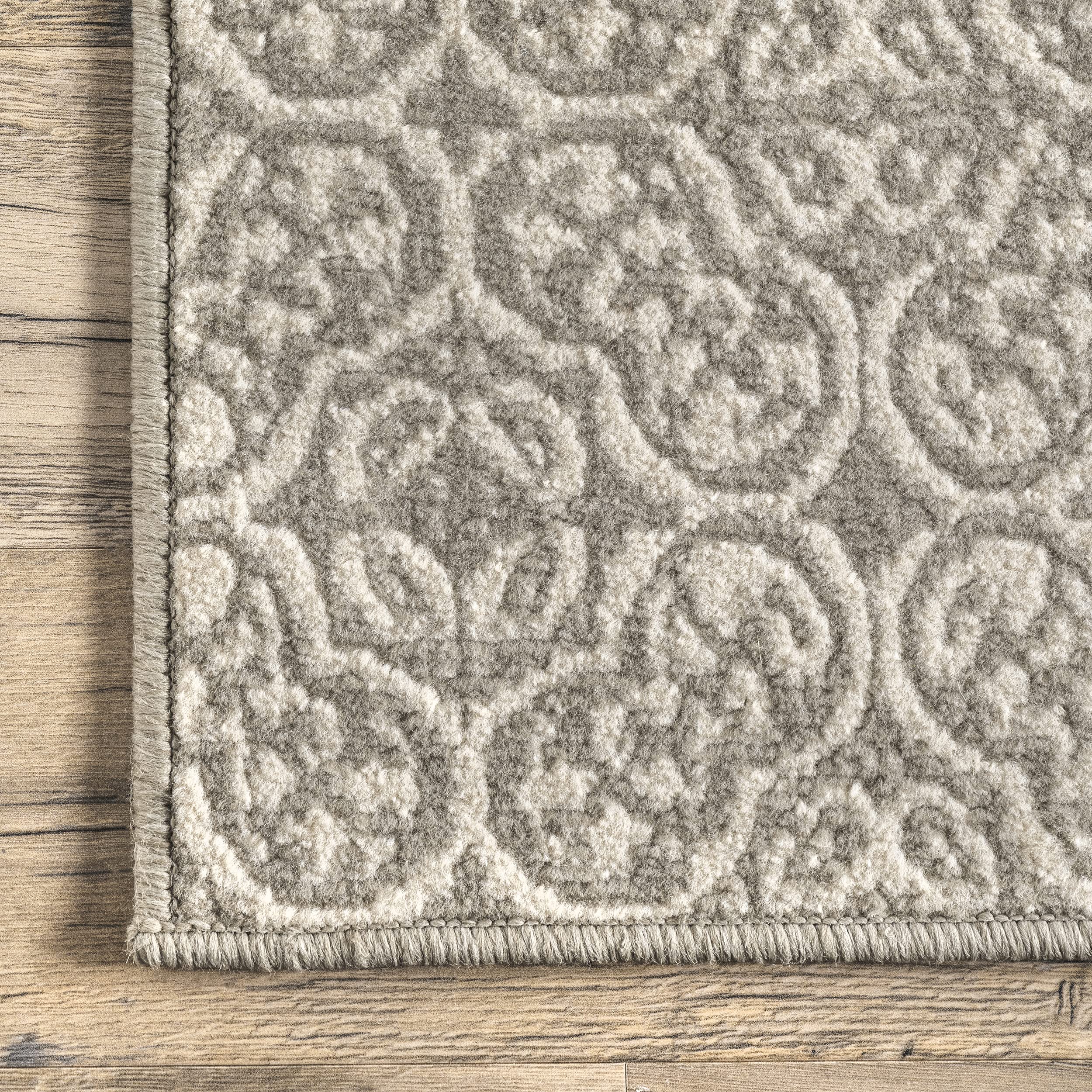nuLOOM Transitional Floral Jeanette Area Rug, 8x10, Grey