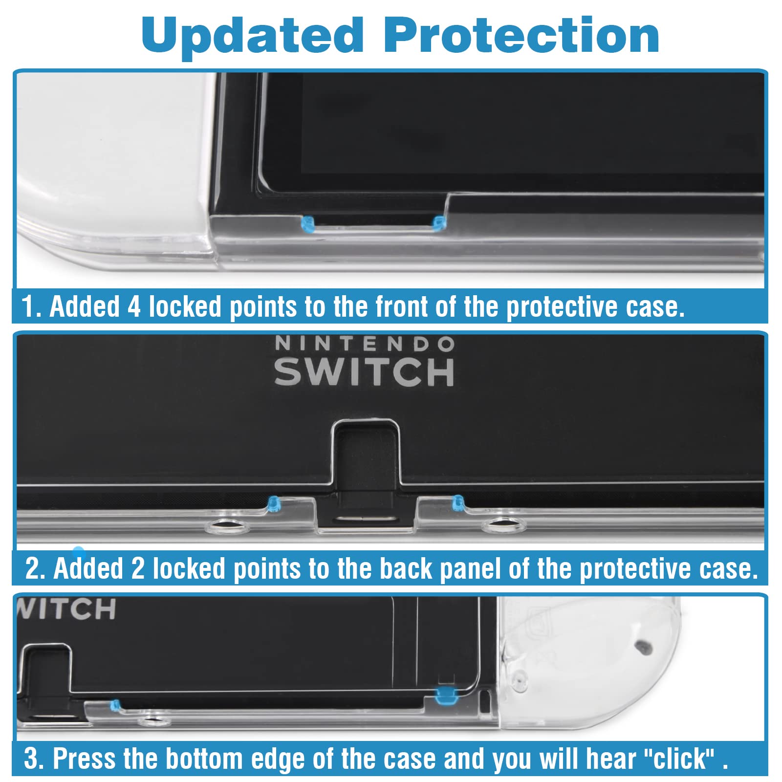 TIKOdirect Clear case for Nintendo Switch OLED,Clear