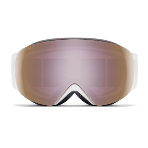 SMITH I/O MAG S Goggles with ChromaPop Lens for Women β Performance Snowsports Goggles with Easy Lens Change Technology for Skiing & Snowboarding β White Vapor + Everyday Rose Gold Mirror Lens