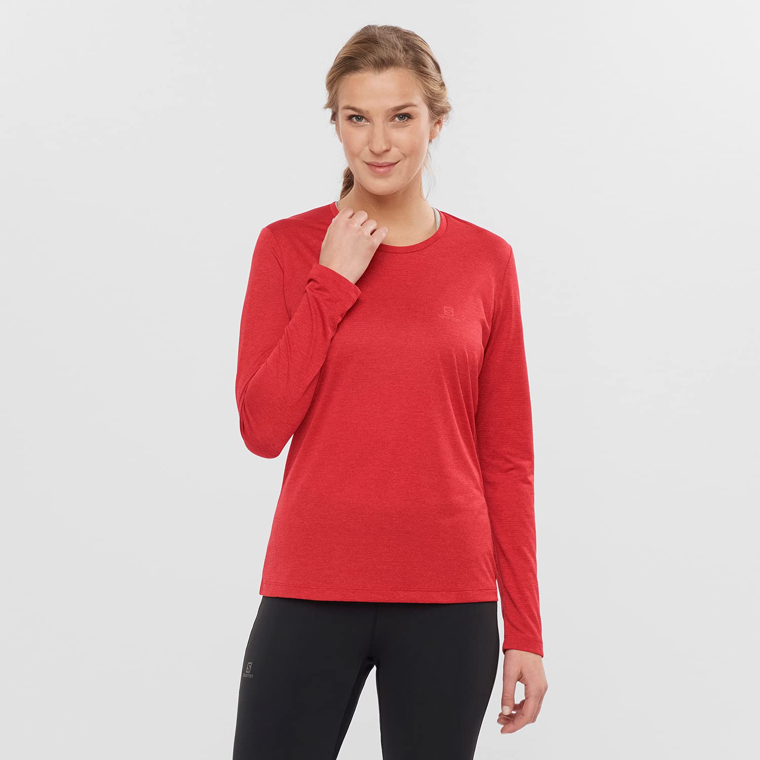 Salomon Women's Standard Agile LS TEE W, Chili Pepper, XL
