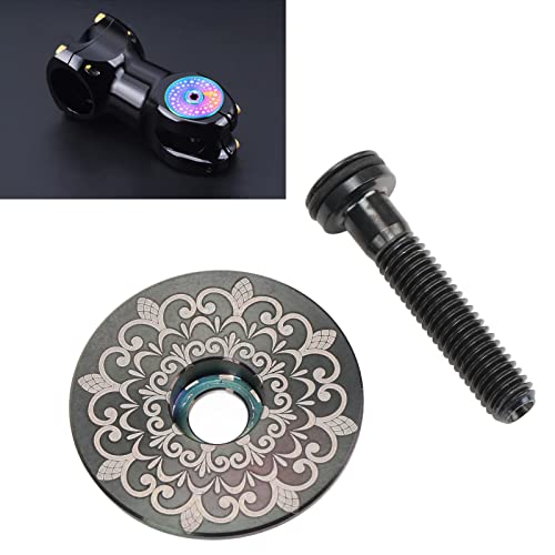 Shanrya Headset Top Antirust Ultralight Totem Black Bike Headset Top Strong Compression Resistance for Road Bike