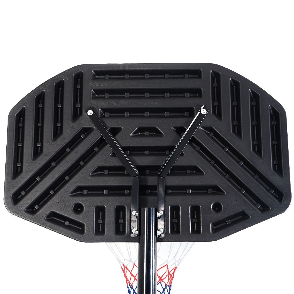 Movement God Portable Basketball Hoop System Height Adjustable 6.5ft-10ft with 43" Black Backboard for Indoor Outdoor Use
