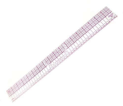 Westcott Beveled Graph Ruler, English/Metric, 2 x 18", Transparent (B-95)