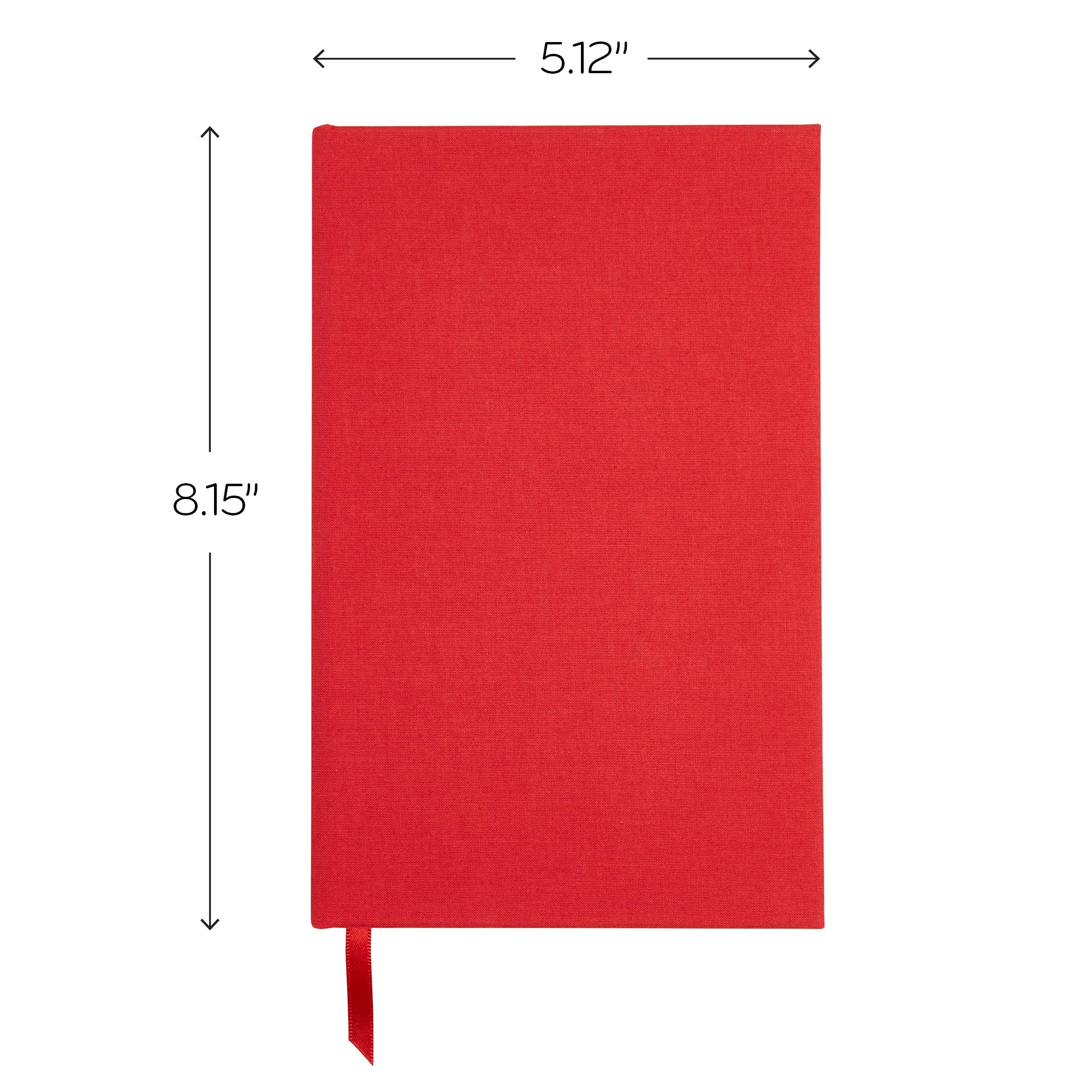 MOO Lined Hardcover Notebook - Premium Red Lay Flat Journal - Medium-size, Thick 5x8 Paper for Writing and Work, Field Notes and Meetings (Berry Red)