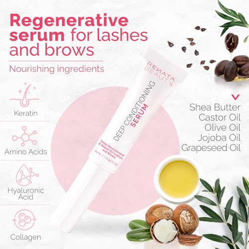 RB RENATA BEAUTY Lash and Brow Conditioner Serum β Regenerating & Repairing Serum β Deep Conditioning Eyebrow & Eyelash Serum for post-Lamination and Lash Lift Aftercare β Lash and Brow Daily Care