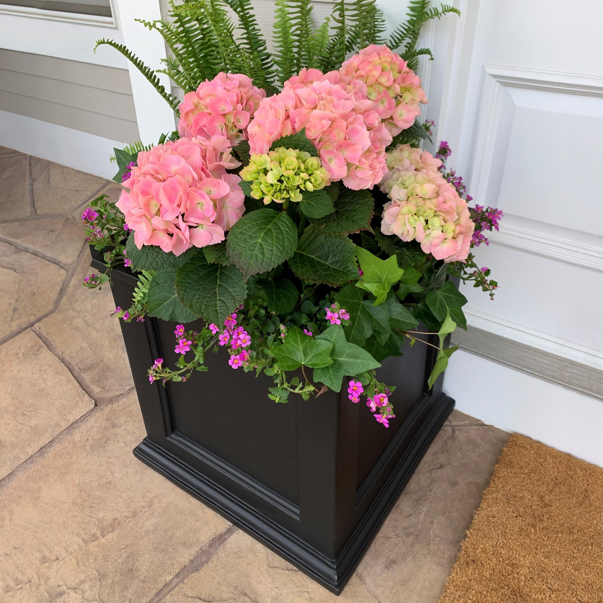 Mayne 5825B Fairfield Planter, 20-Inch, Black