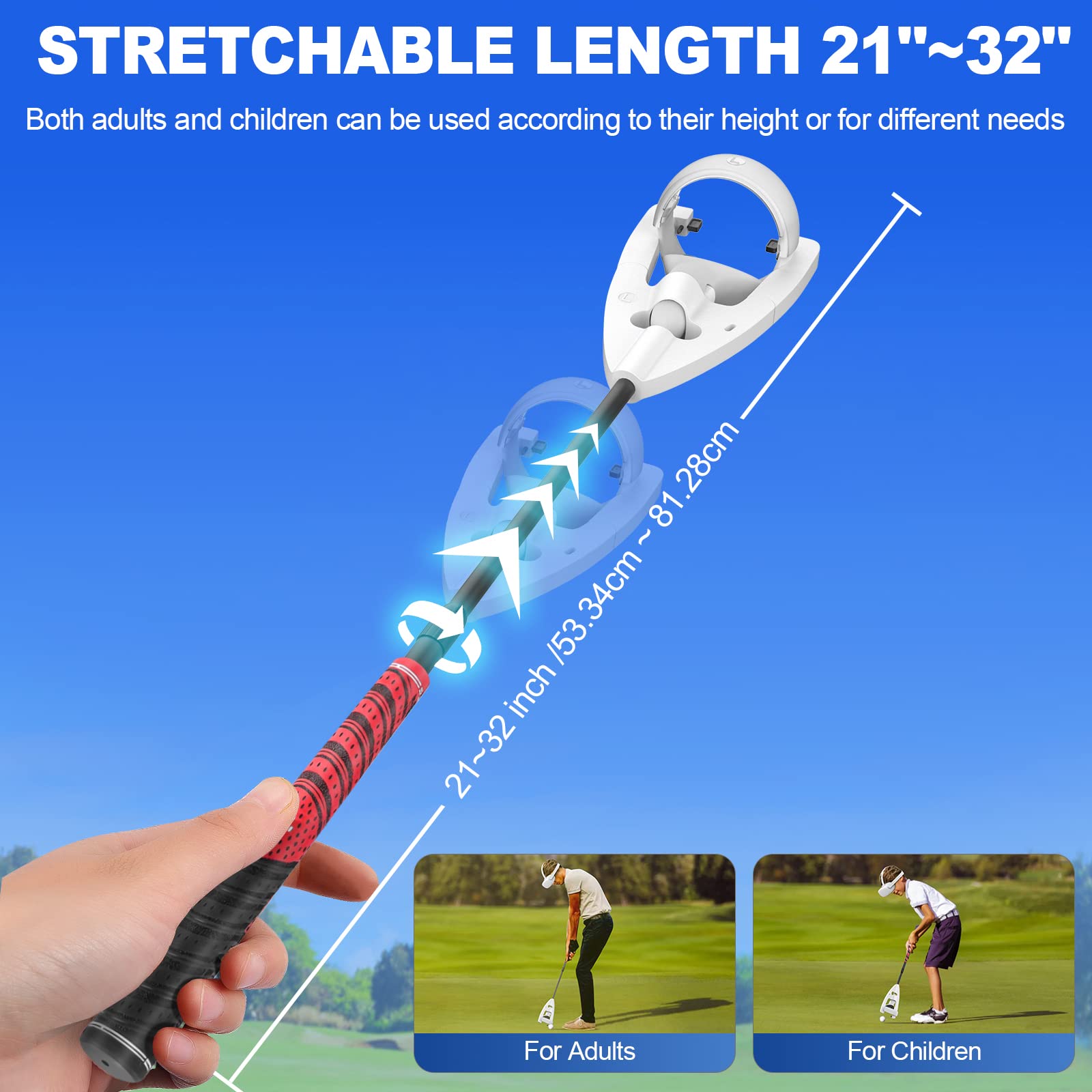 VR Golf Club for Oculus Quest 2, Rift S, Meta Quest 2 Aikeec VR Golf Club Handle Accessory, Quest 2 Golf Club Attachment with 2 Controller Covers Bonus, Enhance Immersive VR Golf Game Experience