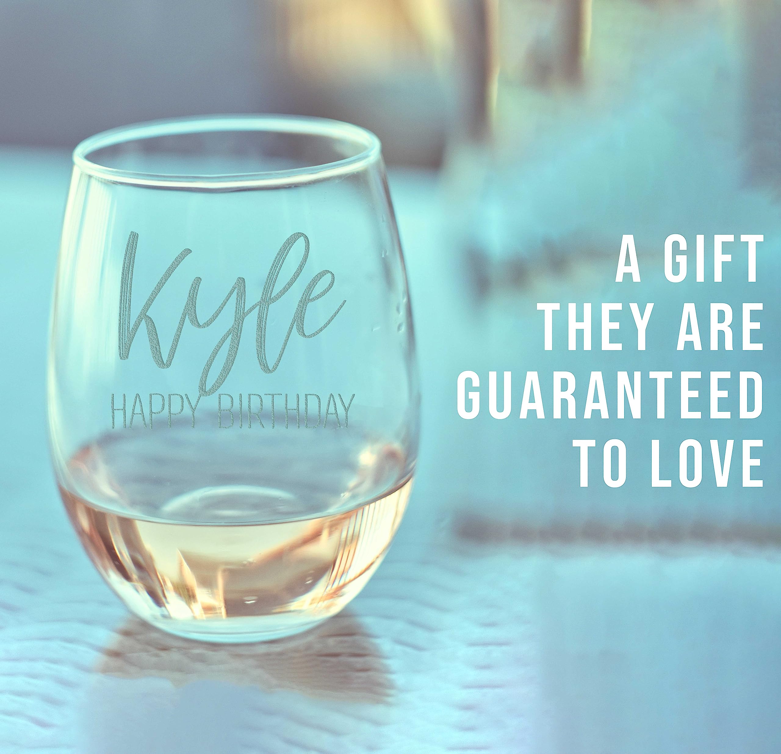 Personalized Etched Monogram 17oz Stemless Wine Glass - Wine Gifts for Women, Customized Engraved Wedding Gifts, Unique Mother's Day Gift, Bridesmaid, Customizable Birthday Wine Tumbler, Caldwell