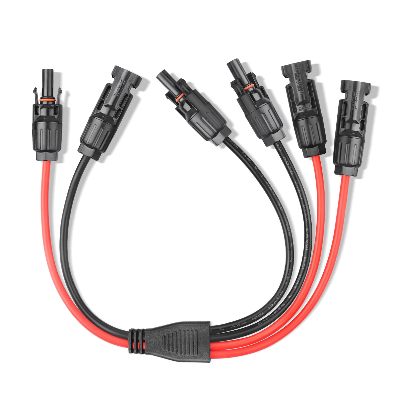 PAEKQ 2-in-1 Solar Y Branch Connectors Parallel Adapter Cable Solar Panel Connector Extension Cable 1 to 2 Splitter Solar with Male/Female Plug for RV Solar Panels Solar Generator(17.7 Inch)