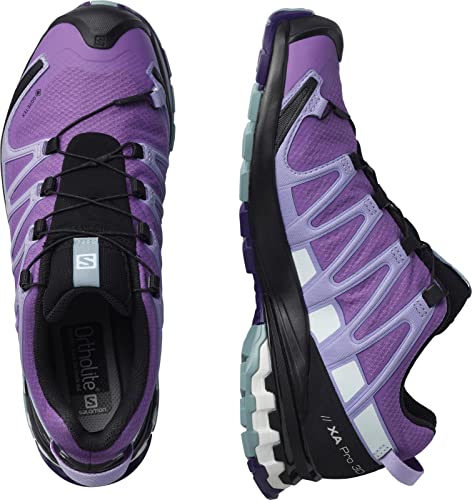 Salomon XA PRO 3D v8 Gore-TEX Trail Running Shoes for Women, Royal Lilac/Lavender/Slate, 10